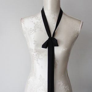 Skinny Scarf Black Long Detachable Removeable Accessories for Women ...