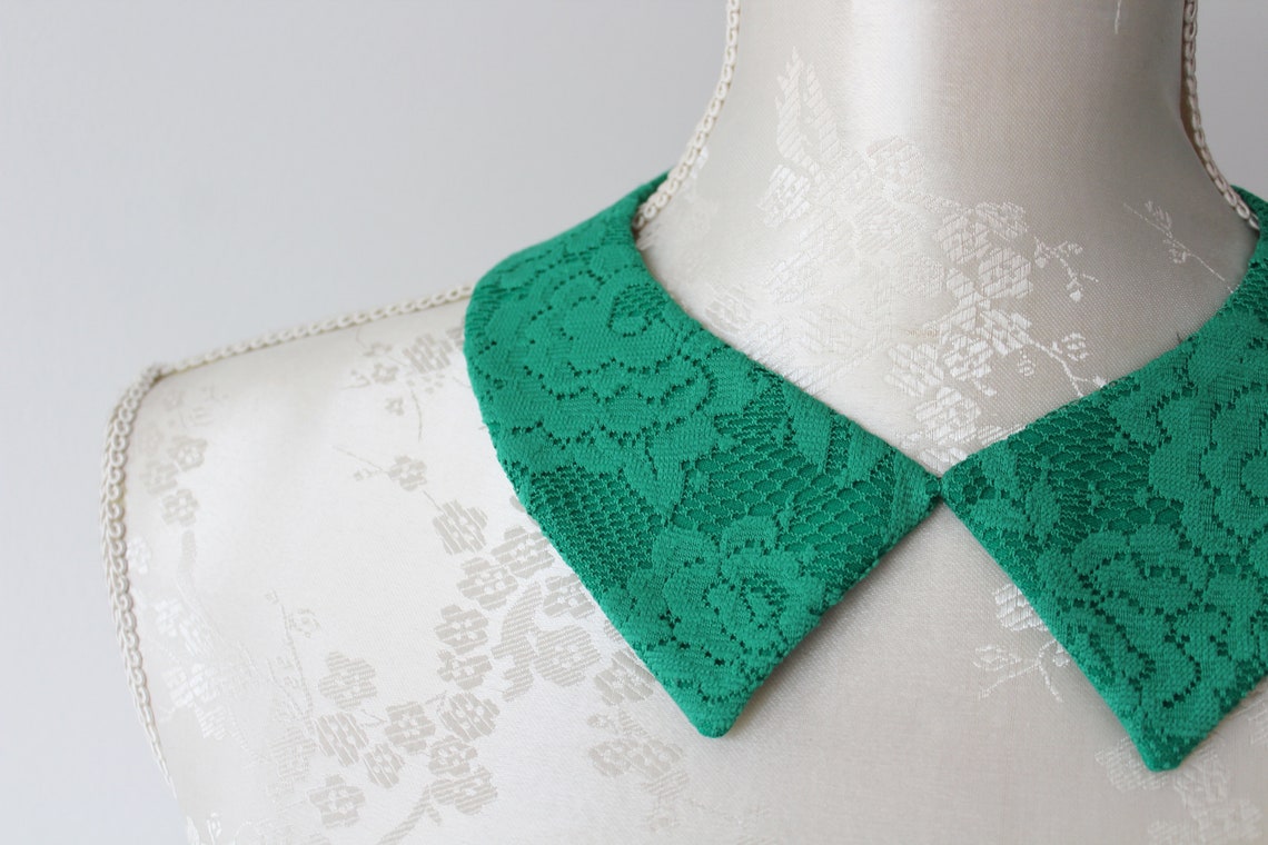 Green Lace Collar Necklace Pointy Shape Detachable Removeable Women ...