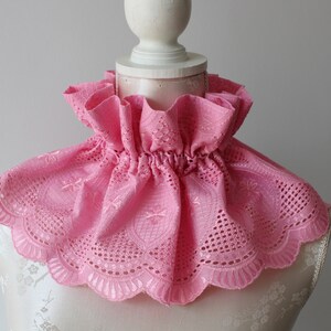 Pink Collar Necklace Oversized Collar Green Ties Ribbon Detachable ...