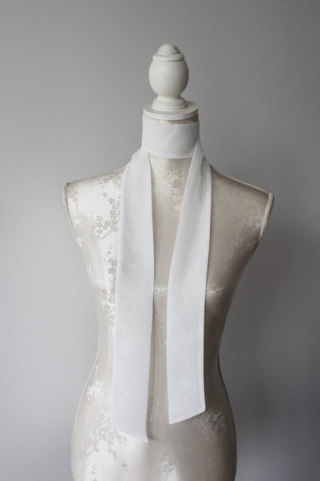 Ecru Cream Skinny Scarf Detachable Removeable Accessories for Women ...