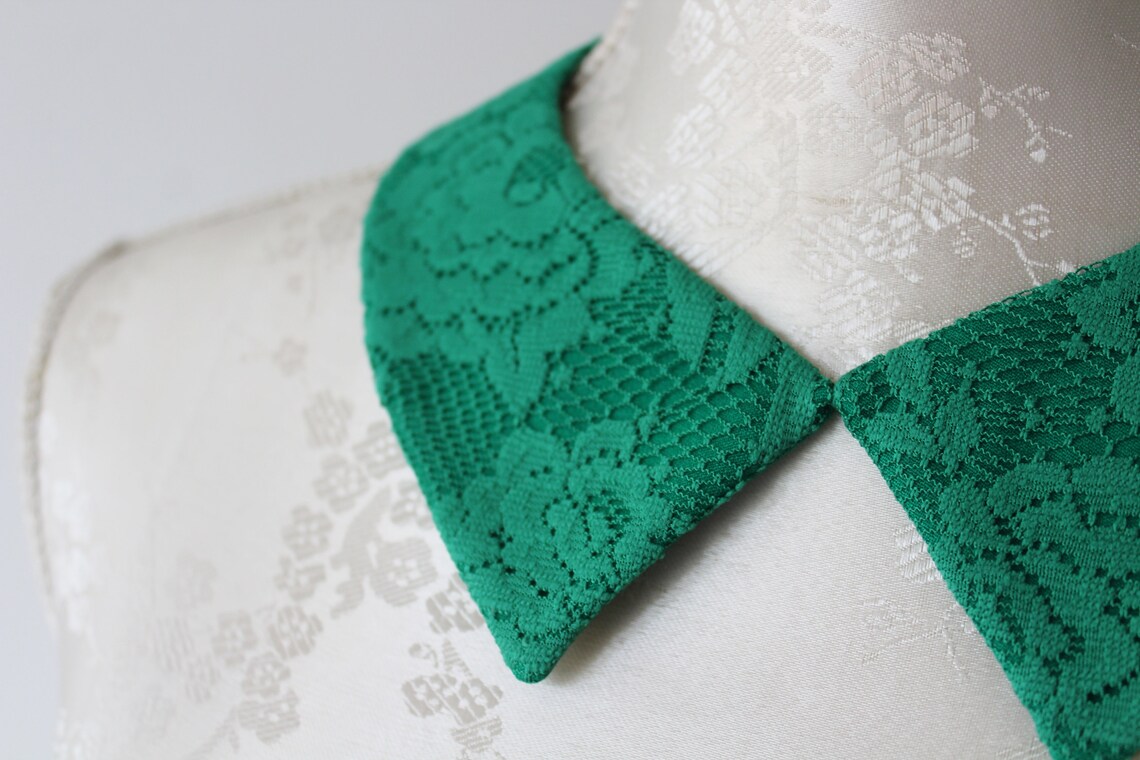 Green Lace Collar Necklace Pointy Shape Detachable Removeable Women ...