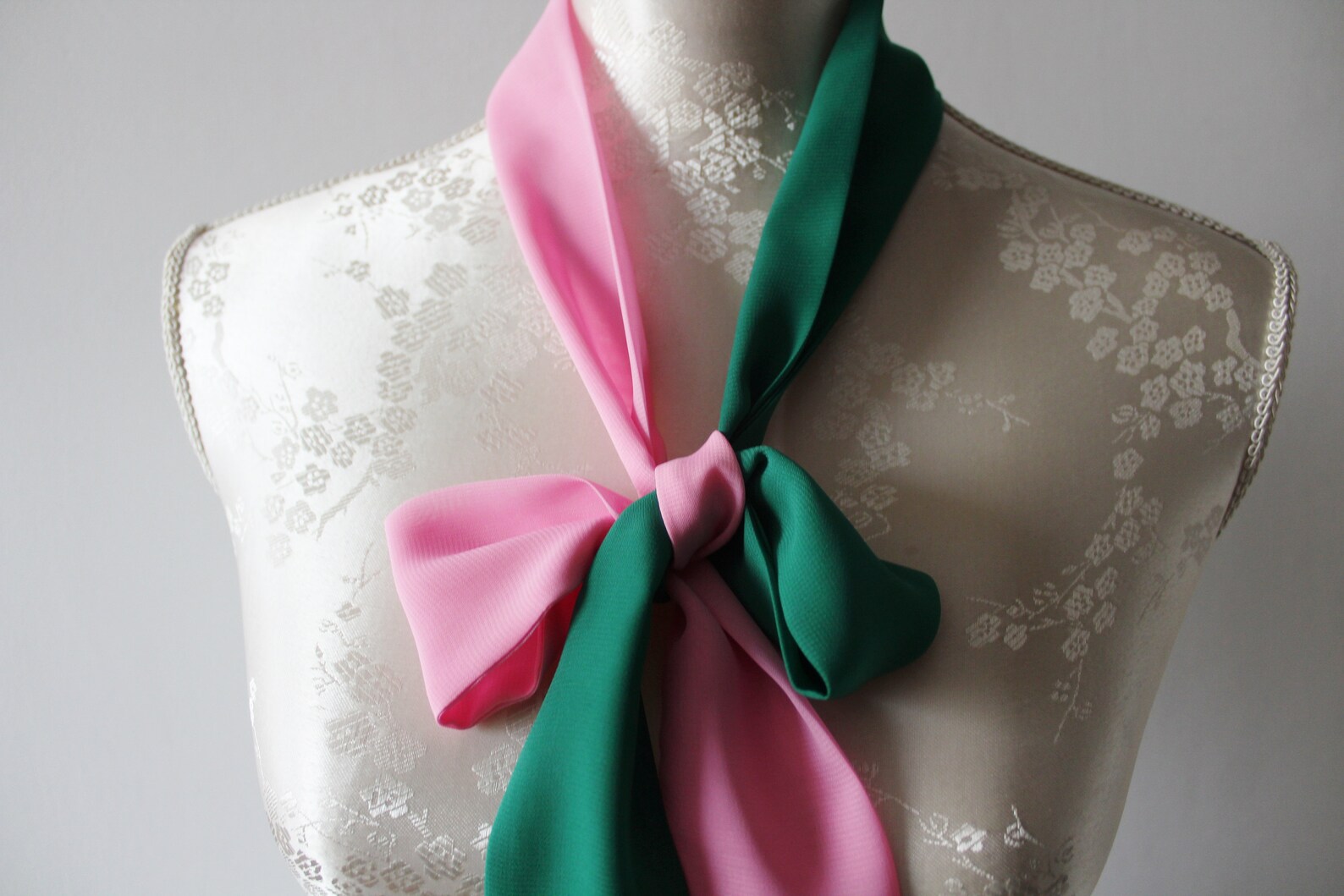 Skinny Scarf Pink Green Detachable Removeable Accessories for Women ...