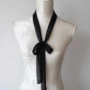 Skinny Scarf Black Shiny Detachable Removeable Accessories for Women ...