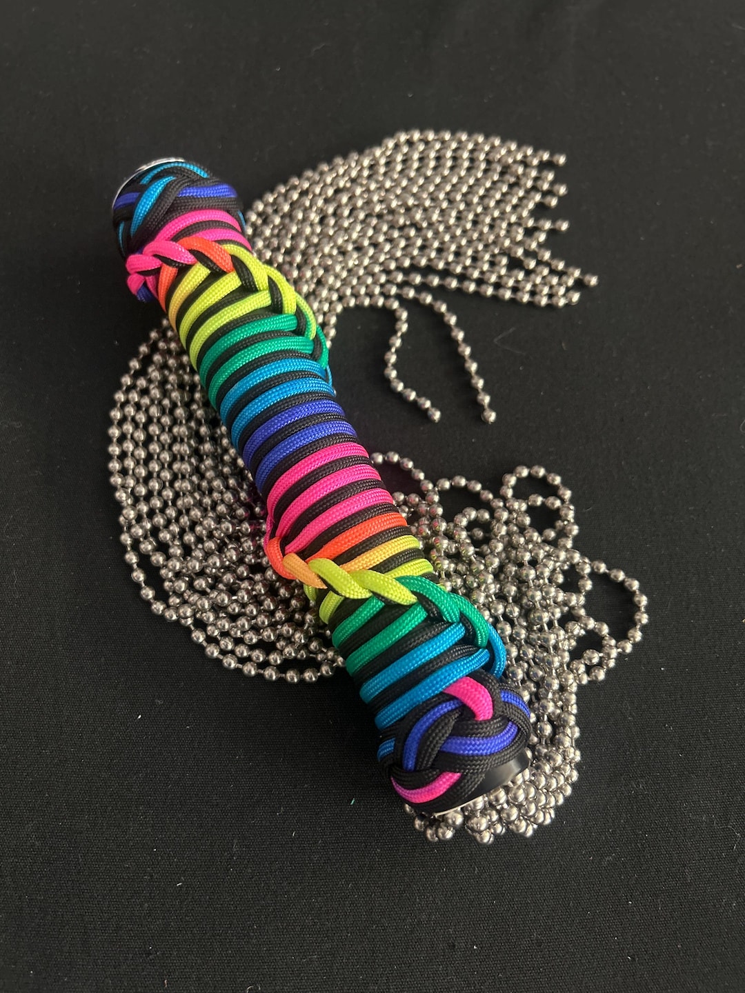 Neon Rainbow Ball Chain Flogger - Etsy