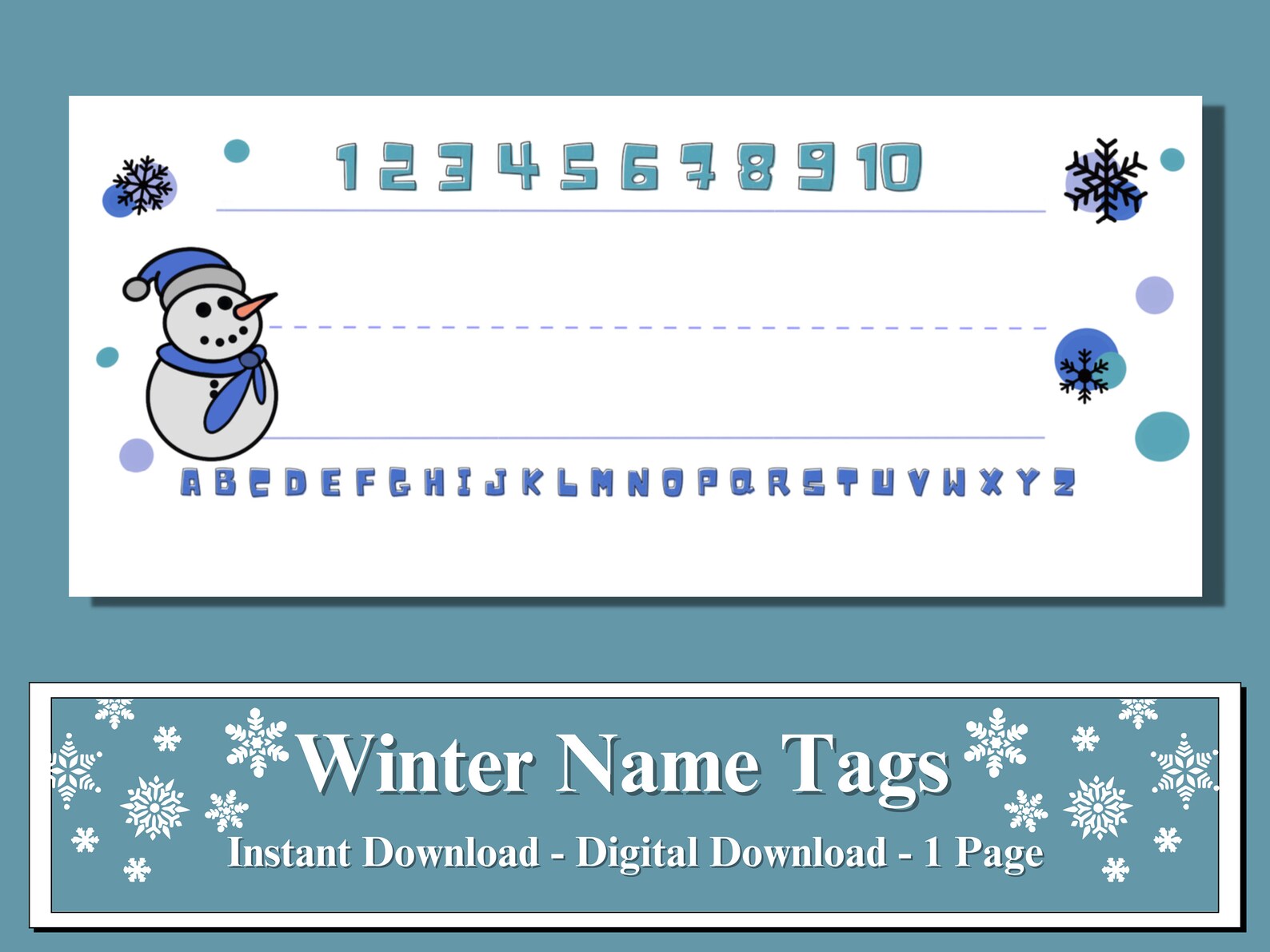 Winter Name Tags - Instant Download - Winter Printable - Classroom ...