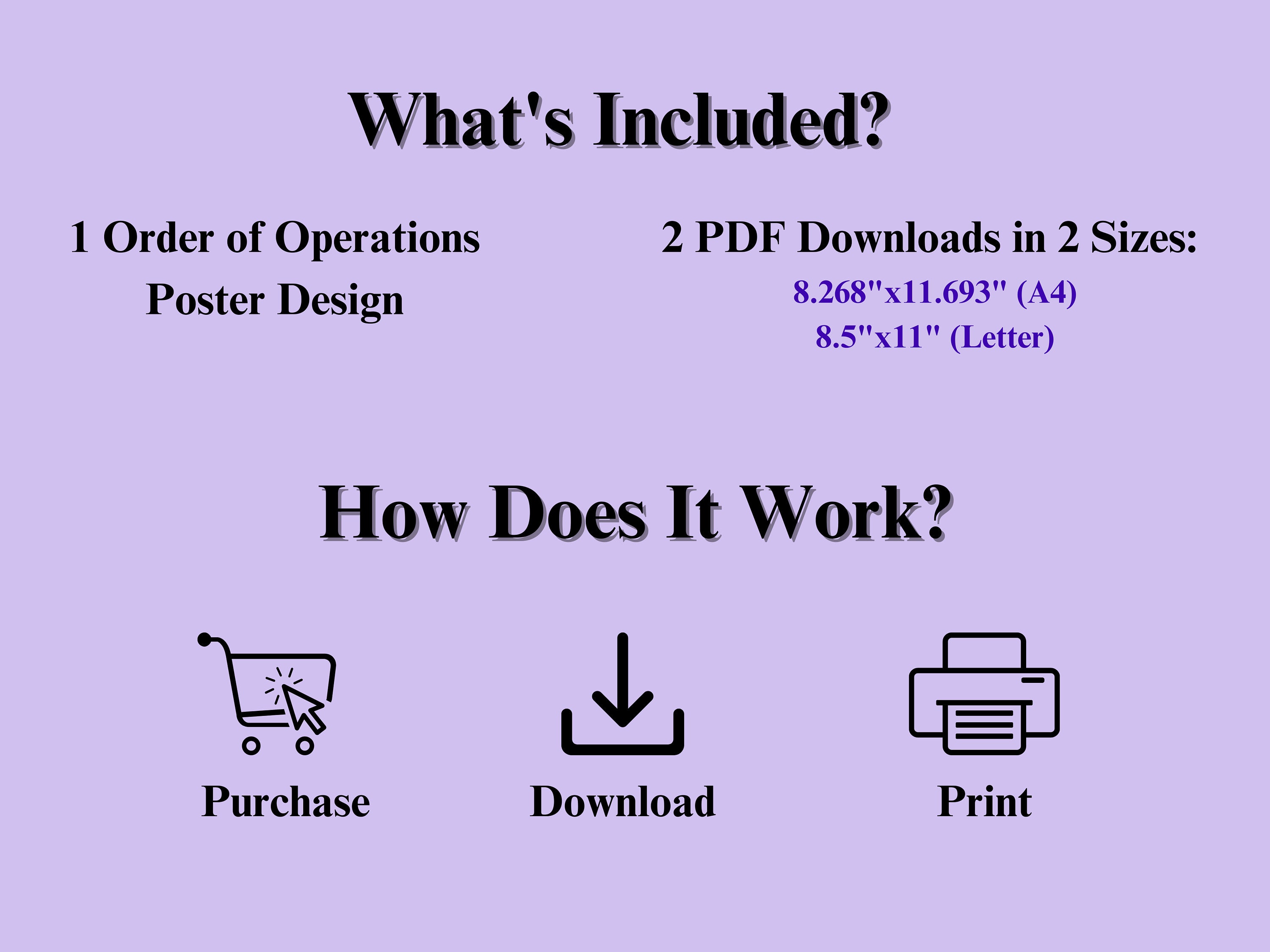 Order of Operations Math Poster - Math Class - Classroom Poster ...