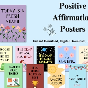 Positive Affirmation Classroom Posters - Instant Download - Positive ...