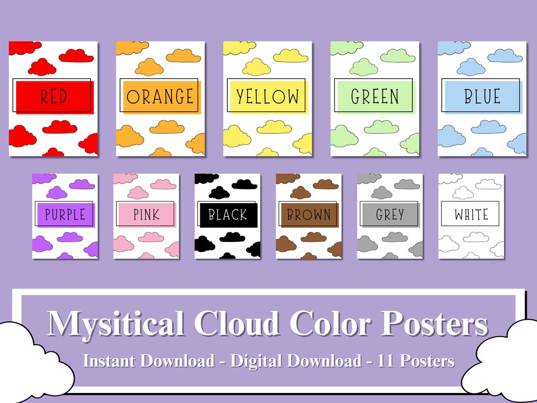 Mystical Cloud Color Posters - Classroom Posters- Instant Download ...