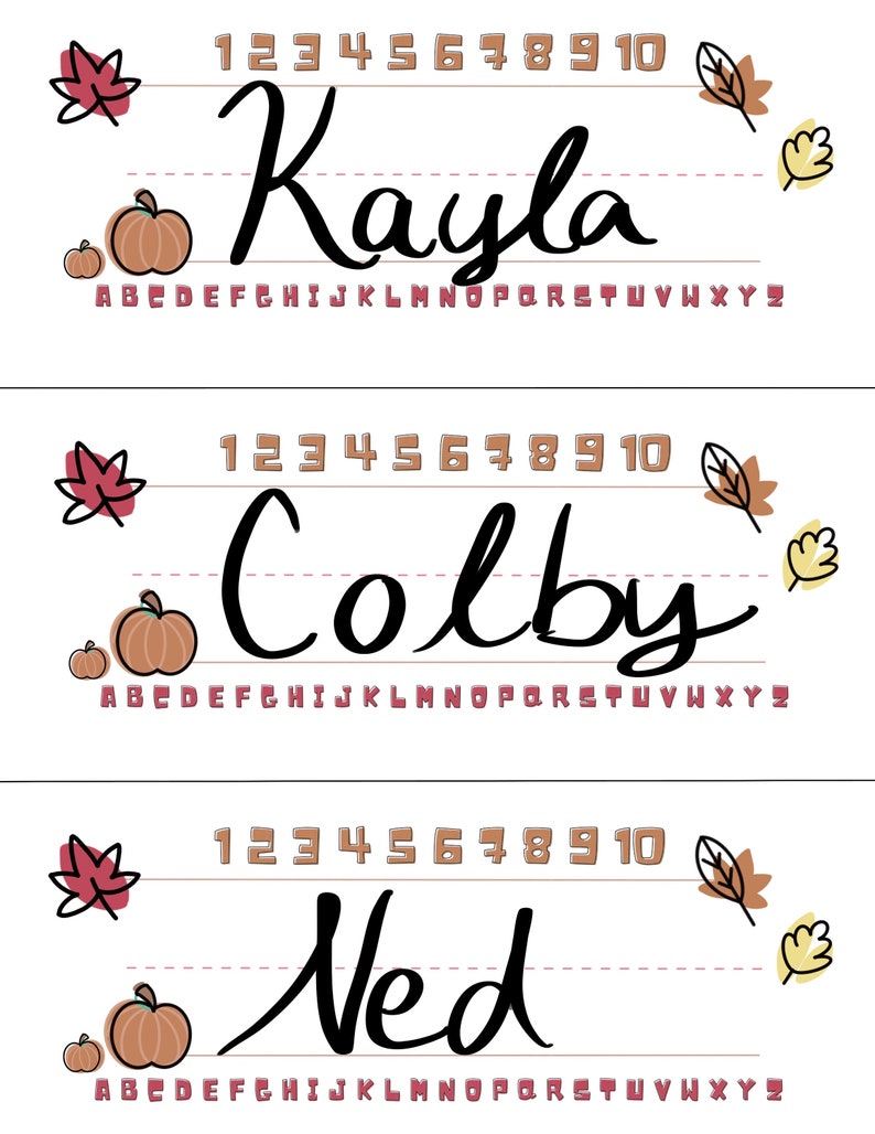 Seasonal Name Tags Set instant Download - Etsy