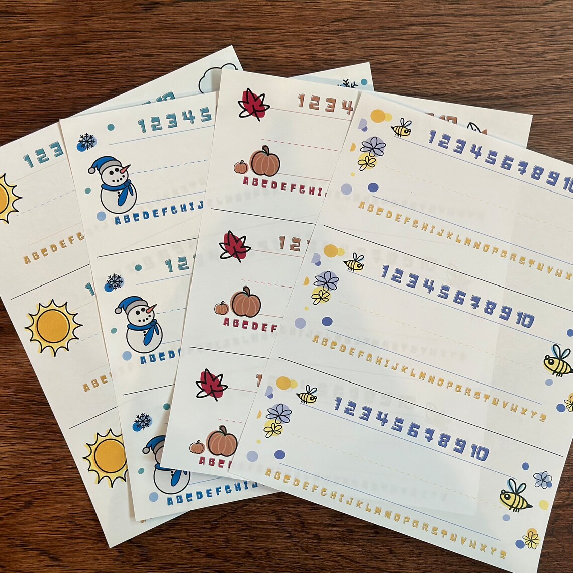 Seasonal Name Tags Set - Instant Download - Season Printable - Summer ...