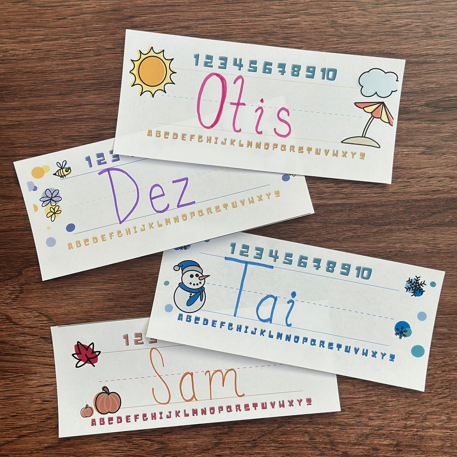 Seasonal Name Tags Set - Instant Download - Season Printable - Summer ...