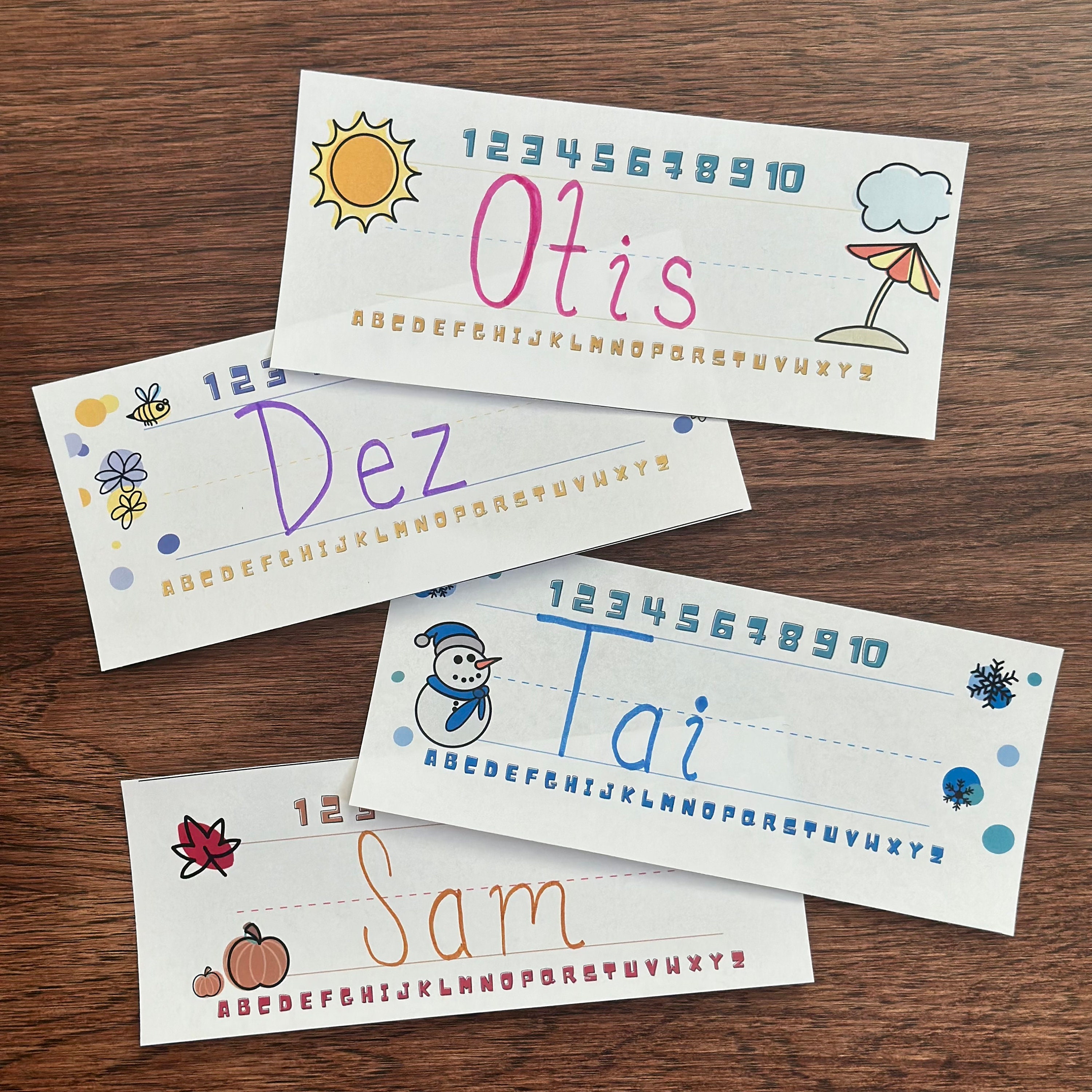 Seasonal Name Tags Set - Instant Download - Season Printable - Summer ...