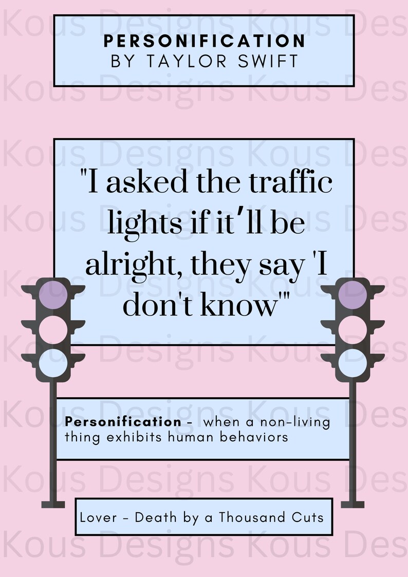 Taylor Swift Literary Devices Classroom Posters Instant - Etsy