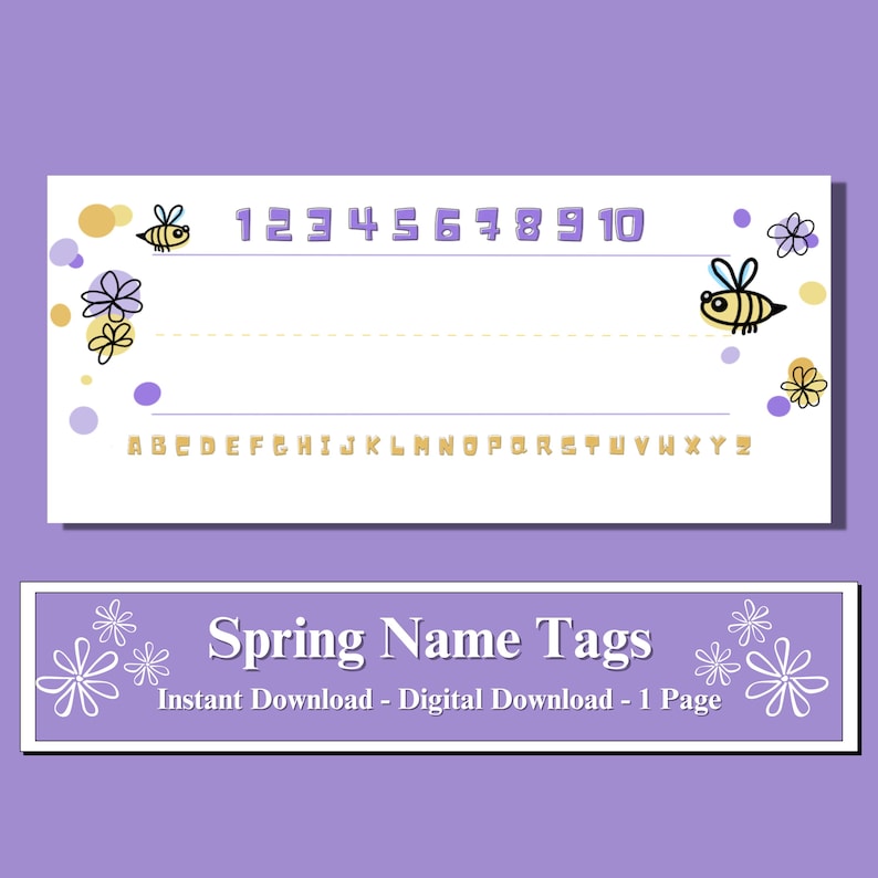 Spring Classroom Name Tags: Printable Floral Decor (digital Download ...
