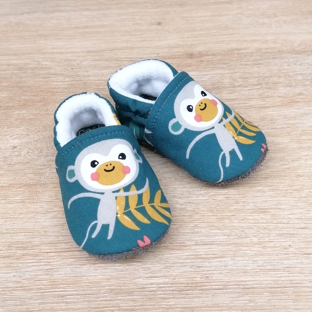 Baby Slippers With Non-slip Leather Sole and Cotton Upper With Koalas ...