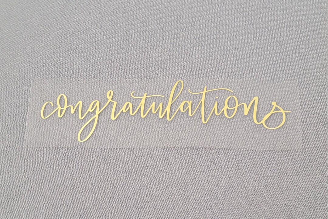Congratulations Vinyl Sticker | Wedding Decals | Modern Calligraphy - Etsy