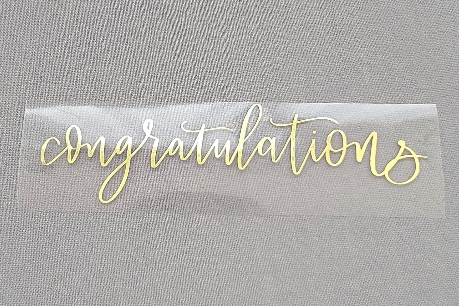 Congratulations Vinyl Sticker Wedding Decals Modern | Etsy