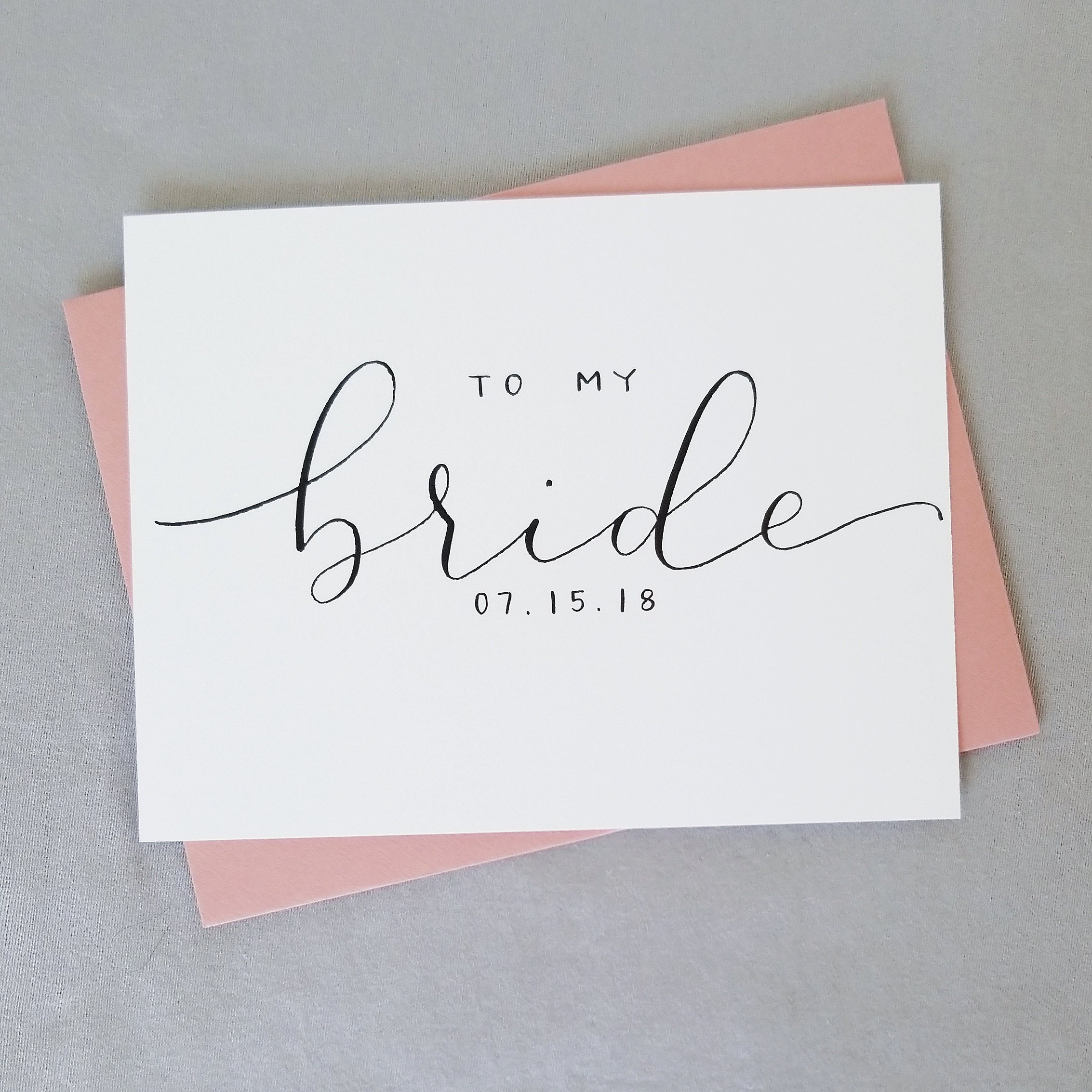 To My Bride on Our Wedding Day Card Handwritten Calligraphy - Etsy UK