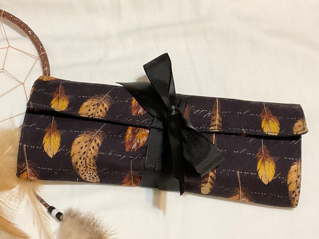 Tarot Wrap Handmade Black Background With Feathers - Etsy