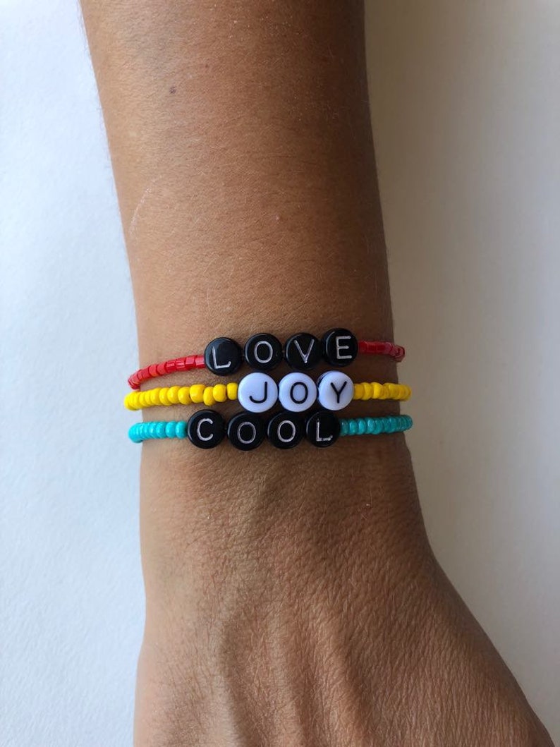 Personalised Letter Bead Bracelet Valentine's Day Gift | Etsy