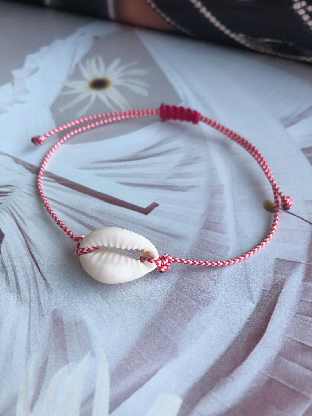 White Shell Bracelet, Cowrie Summer Jewel, Boho Hippie Gift for Her Him ...