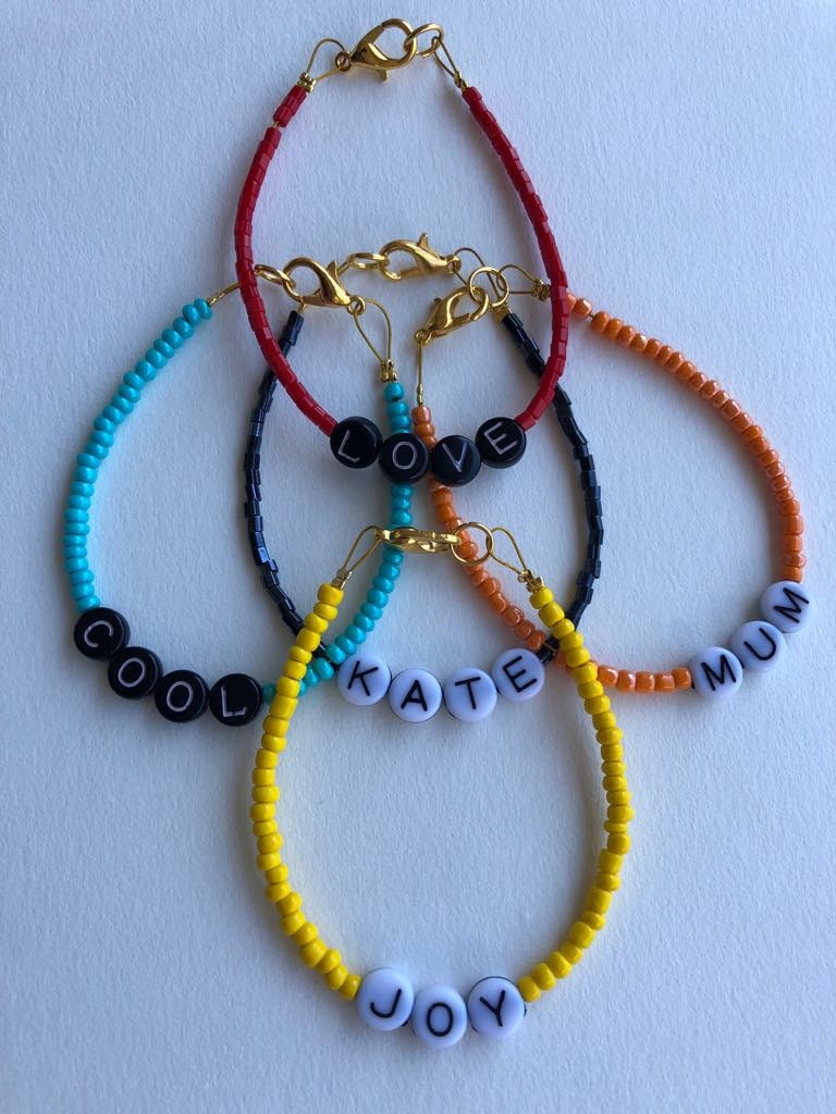 Personalised Letter Bead Bracelet Valentine's Day Gift | Etsy