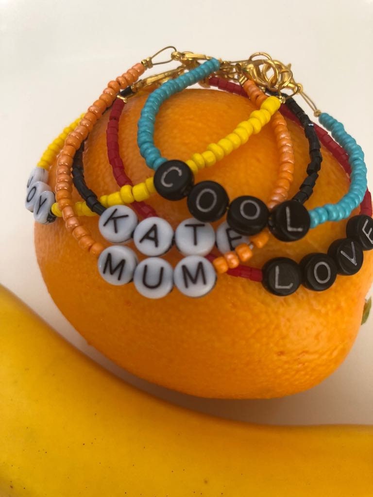 Personalised Letter Bead Bracelet Valentine's Day Gift | Etsy