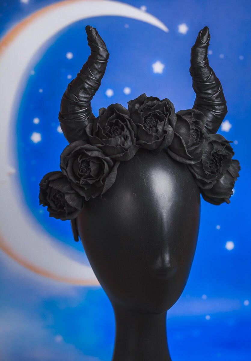 Burning Man Headpiece Demon Horns Crown Devil Headdress - Etsy