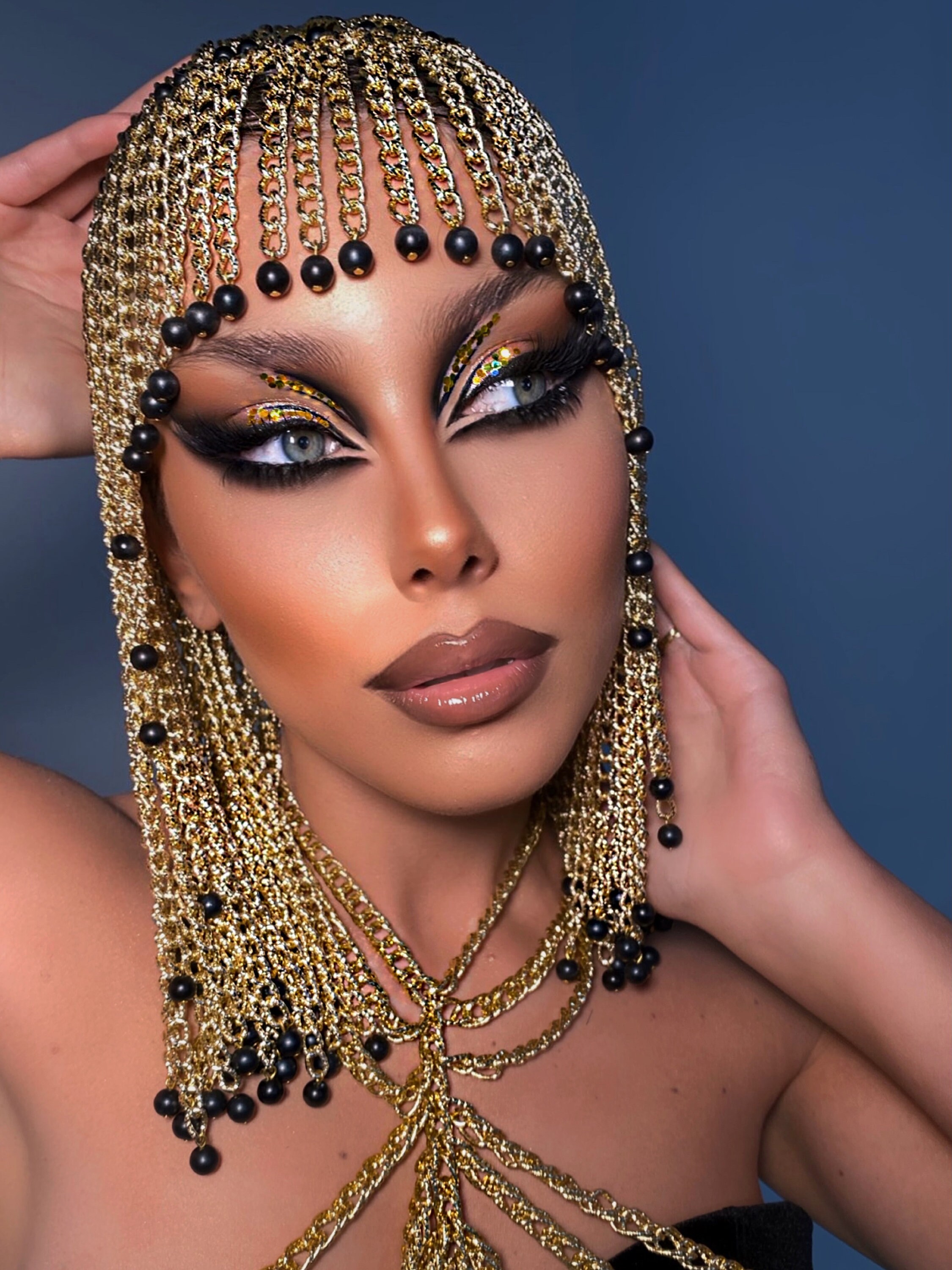 Gold Chain Wigs Gold Wig Gold Hair Chain Head Dress Fashion - Etsy