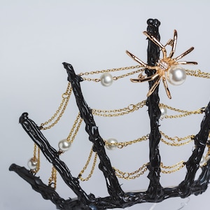Spider Crown Black Tiara Halloween Costume Headdress Gothic Black Widow ...