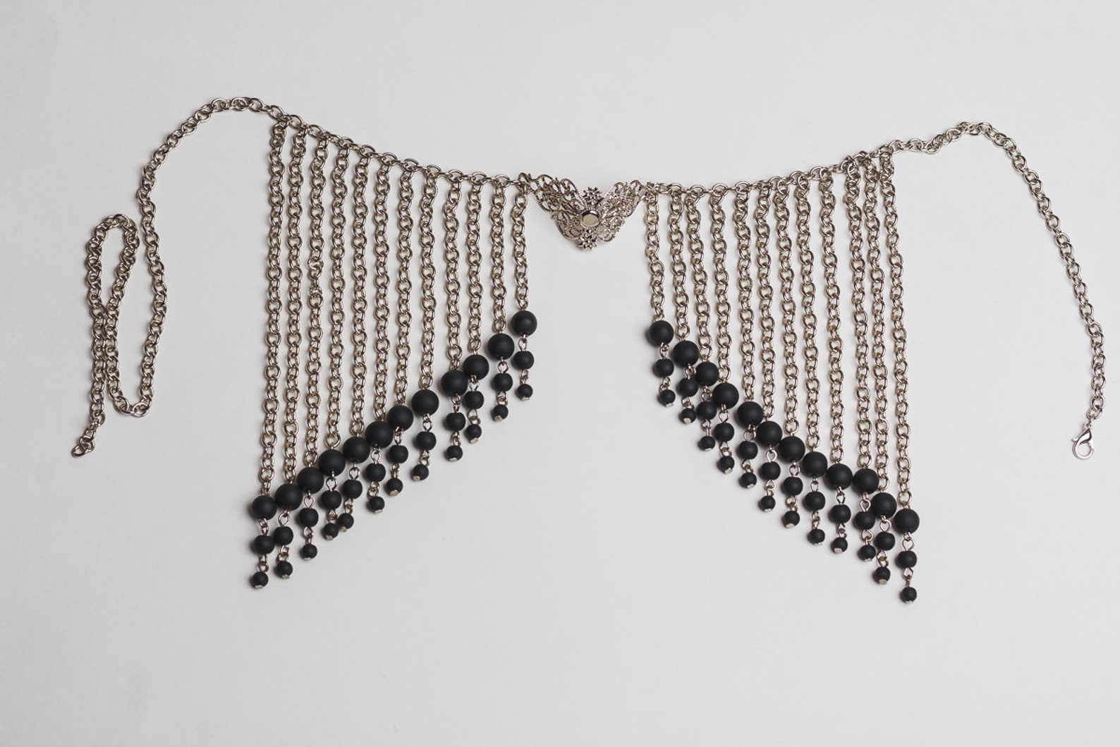 Burning Man Mask Face Chain Mask Costume Black Gothic Jewelry | Etsy