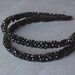 Bridal Thin Headband Double Band Tiara White Clear Beaded Headband ...