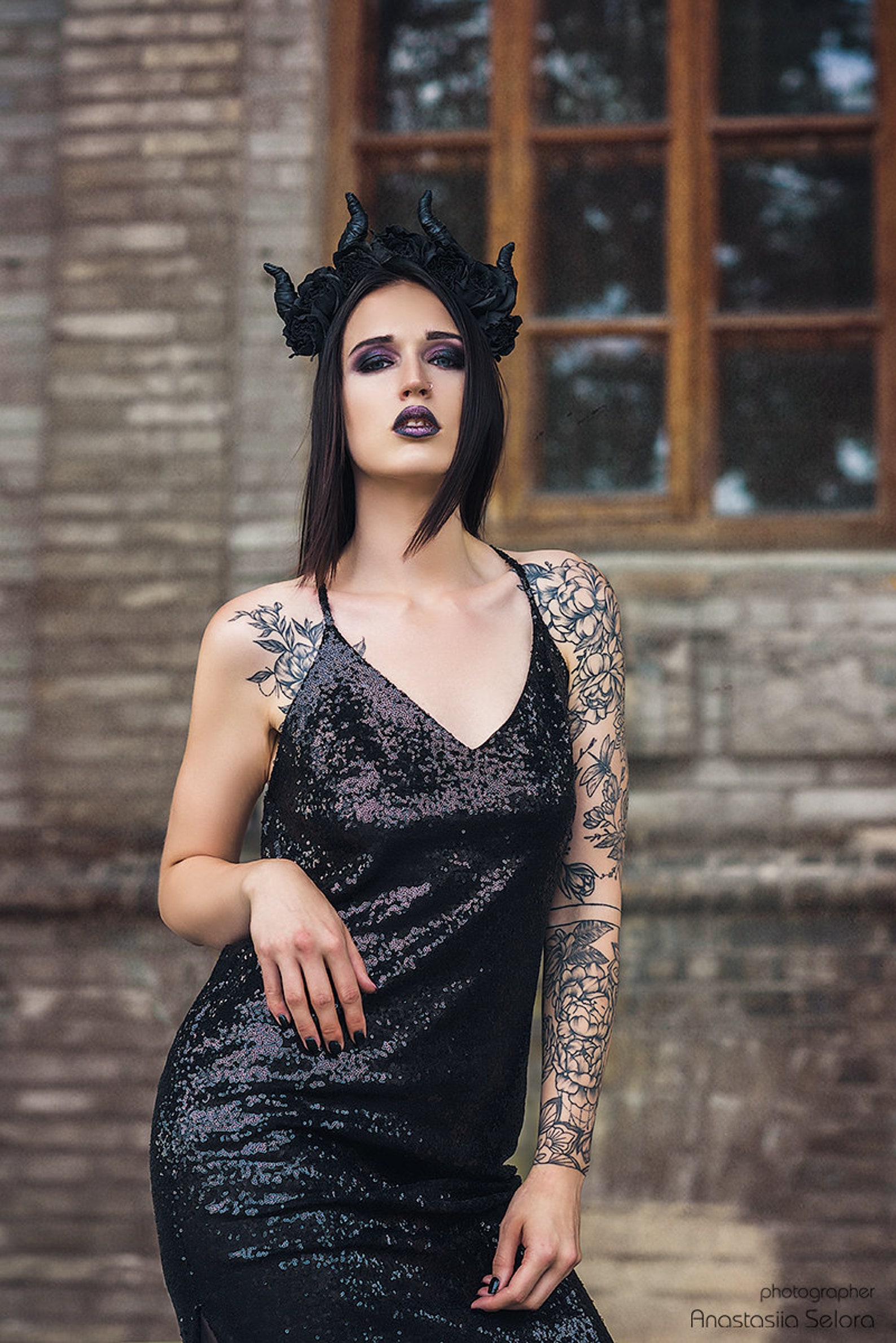 Demon Horns Costume Crown Halloween Devil Headdress Gothic - Etsy