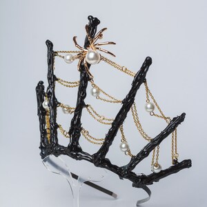 Spider Crown Black Tiara Halloween Costume Headdress Gothic Black Widow ...