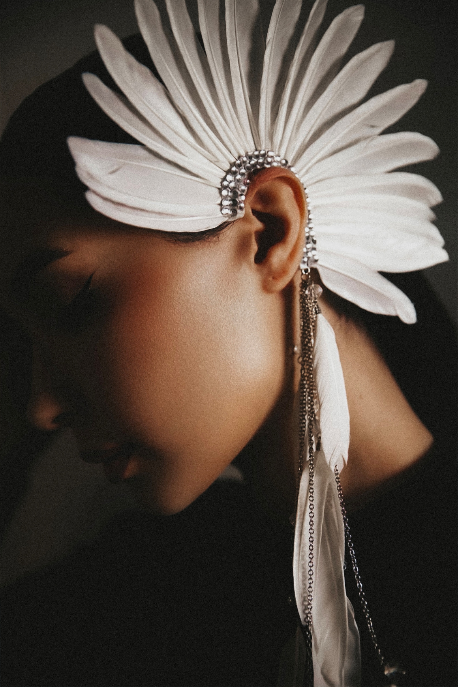 White Feather Ear Wrap Cuff for Ear Natural Feathers Jewelry Boho ...