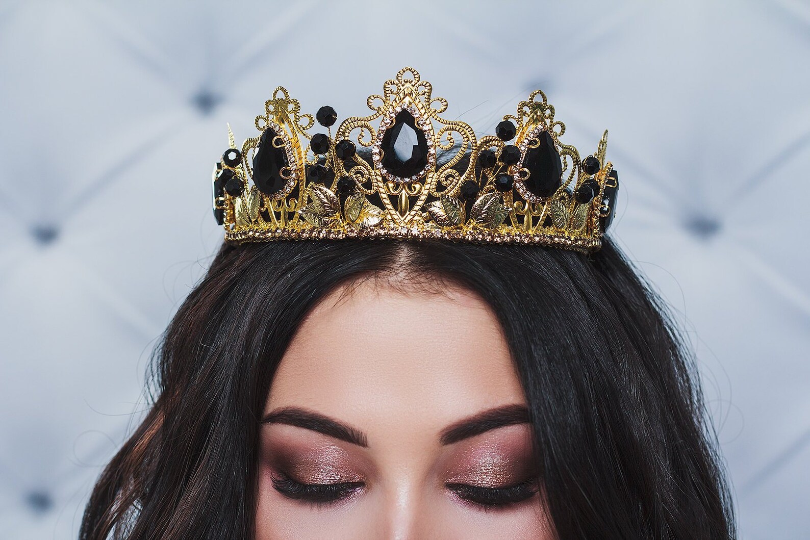 Gold Black Crown Gothic Baroque Crown Medieval Wedding Crown | Etsy