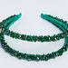 Bridal Thin Headband Double Band Tiara Emerald Beaded Headband Baroque ...