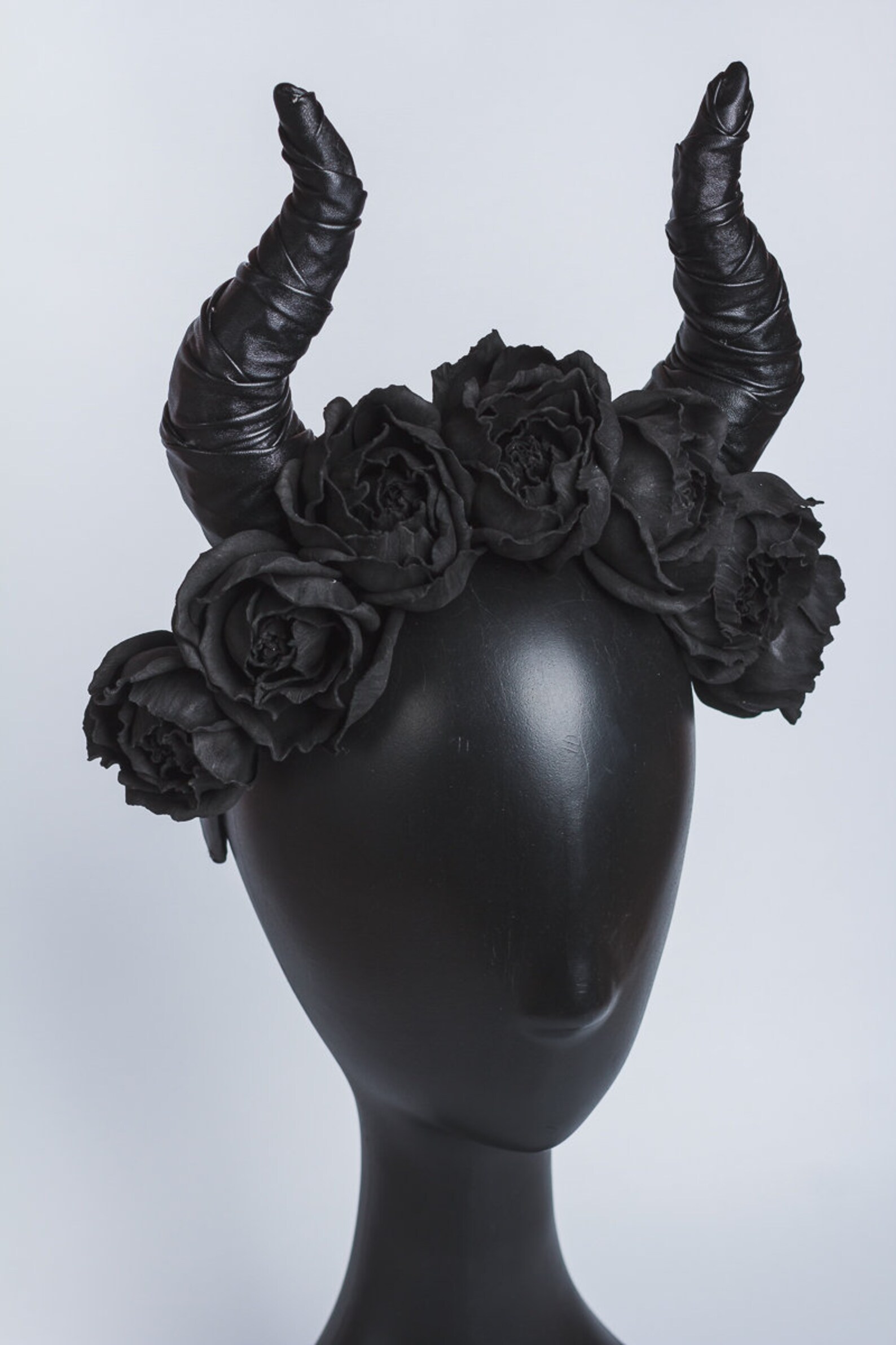 Demon Horns Headdress Black Devil Burning Man Costume Crown | Etsy