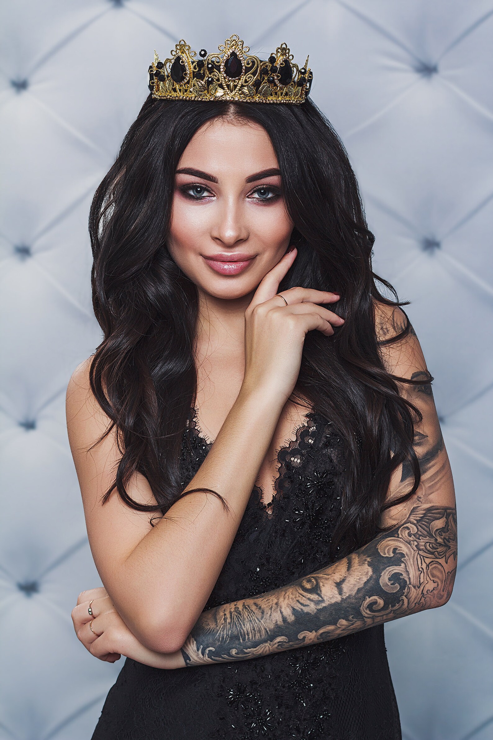 Gold black crown Gothic Baroque crown Medieval wedding crown | Etsy