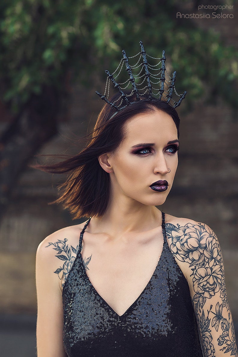 Black Spider Crown Halloween Costume Headdress Gothic Diadem | Etsy