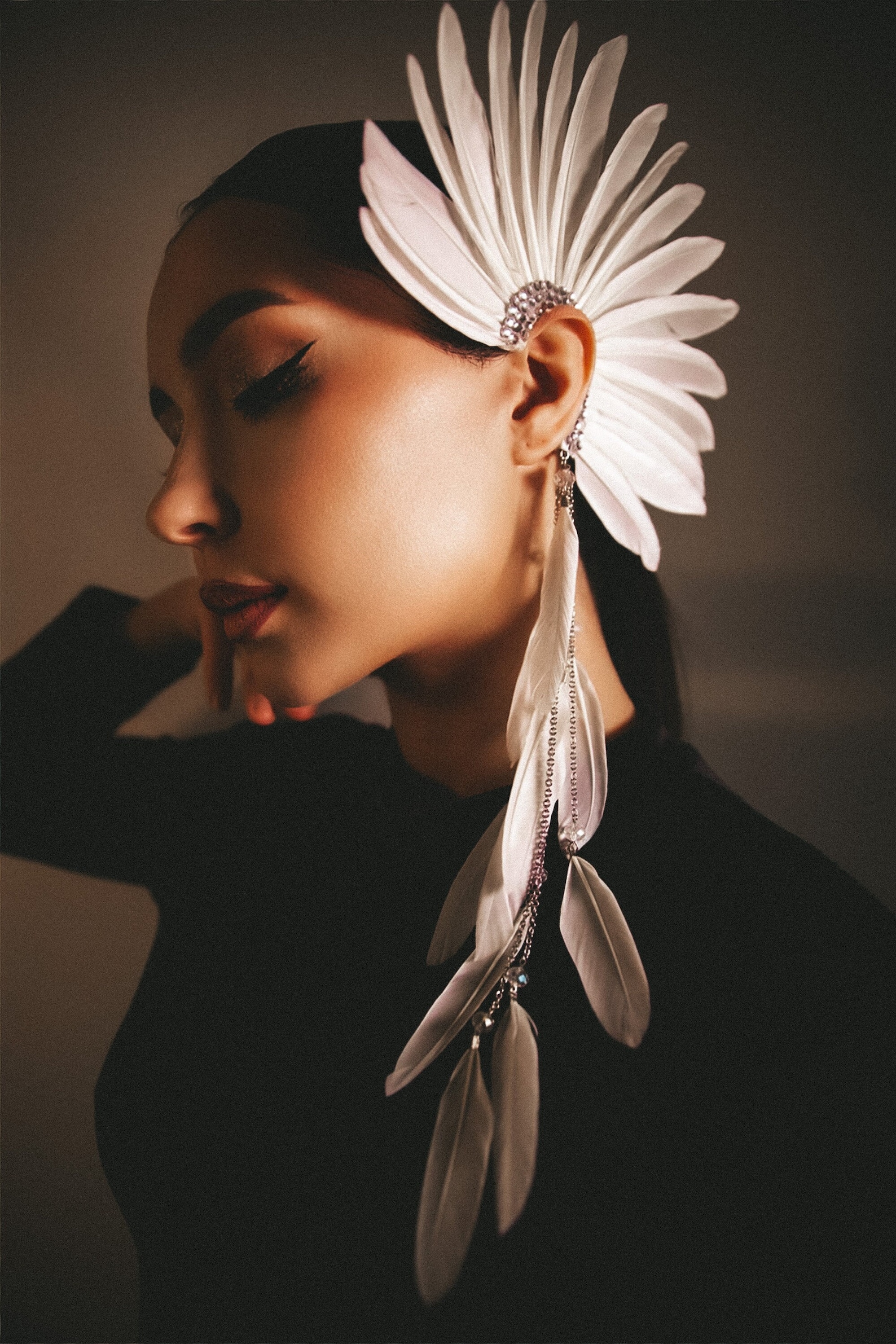 White Feather Ear Wrap Cuff for Ear Natural Feathers Jewelry Boho ...
