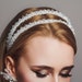 Bridal Thin Headband Double Band Tiara White Clear Beaded Headband ...