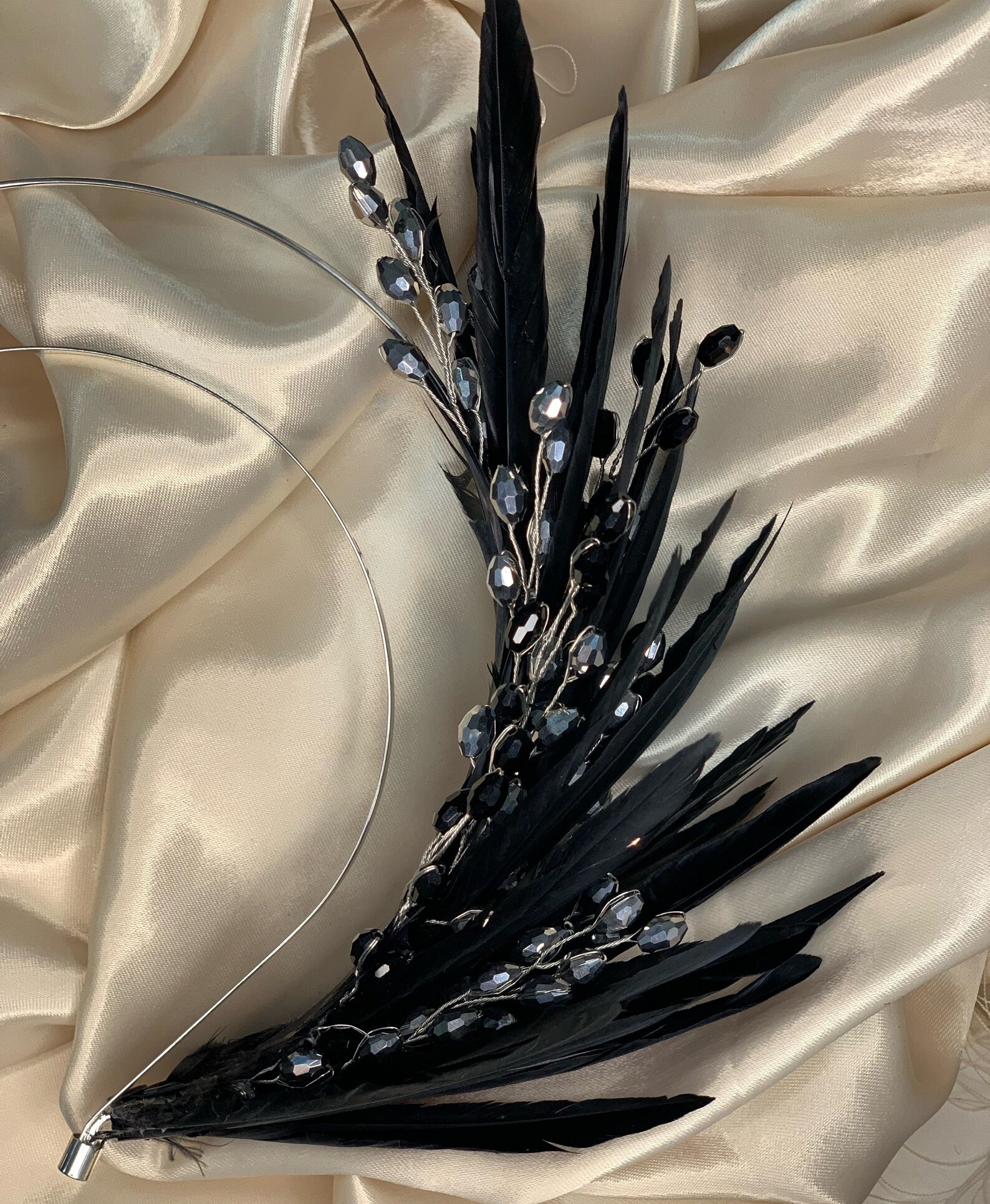 Feather Headdress Black Feather Tiara Burning Man Headpiece - Etsy