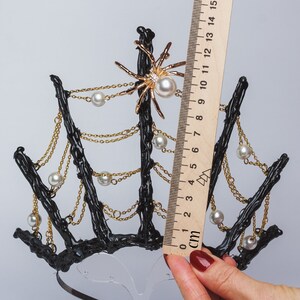 Spider Crown Black Tiara Halloween Costume Headdress Gothic Black Widow ...