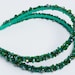 Bridal Thin Headband Double Band Tiara Emerald Beaded Headband Baroque ...