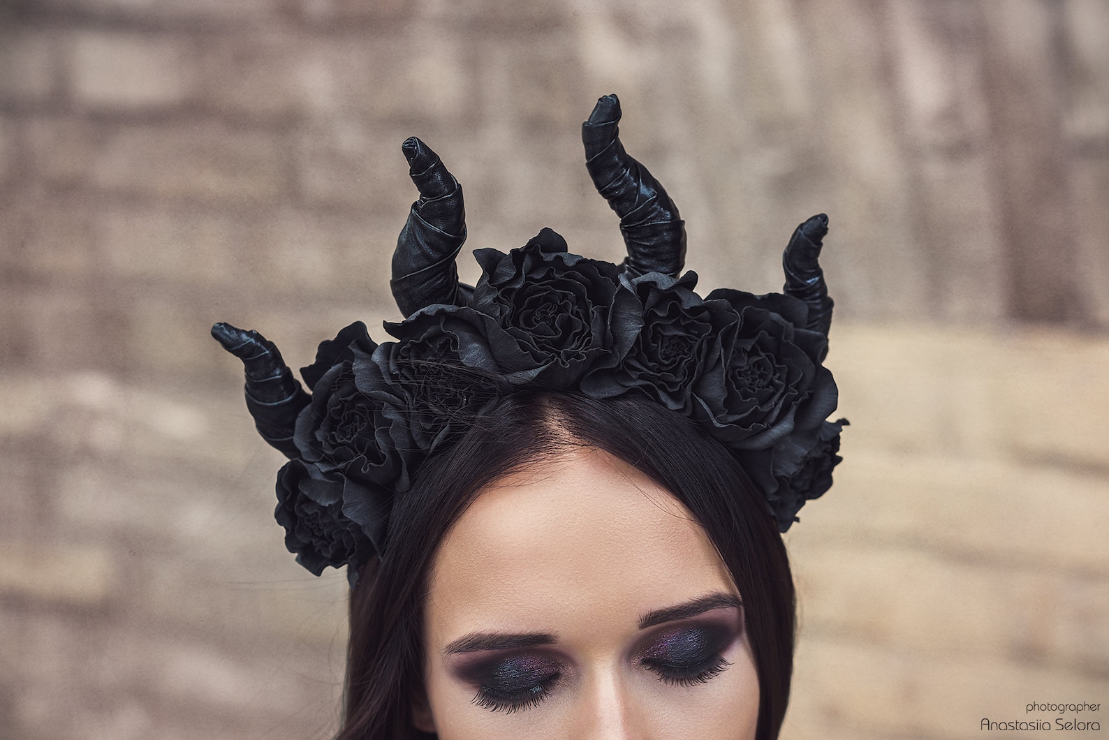 Demon Horns Costume Crown Halloween Devil Headdress Gothic - Etsy