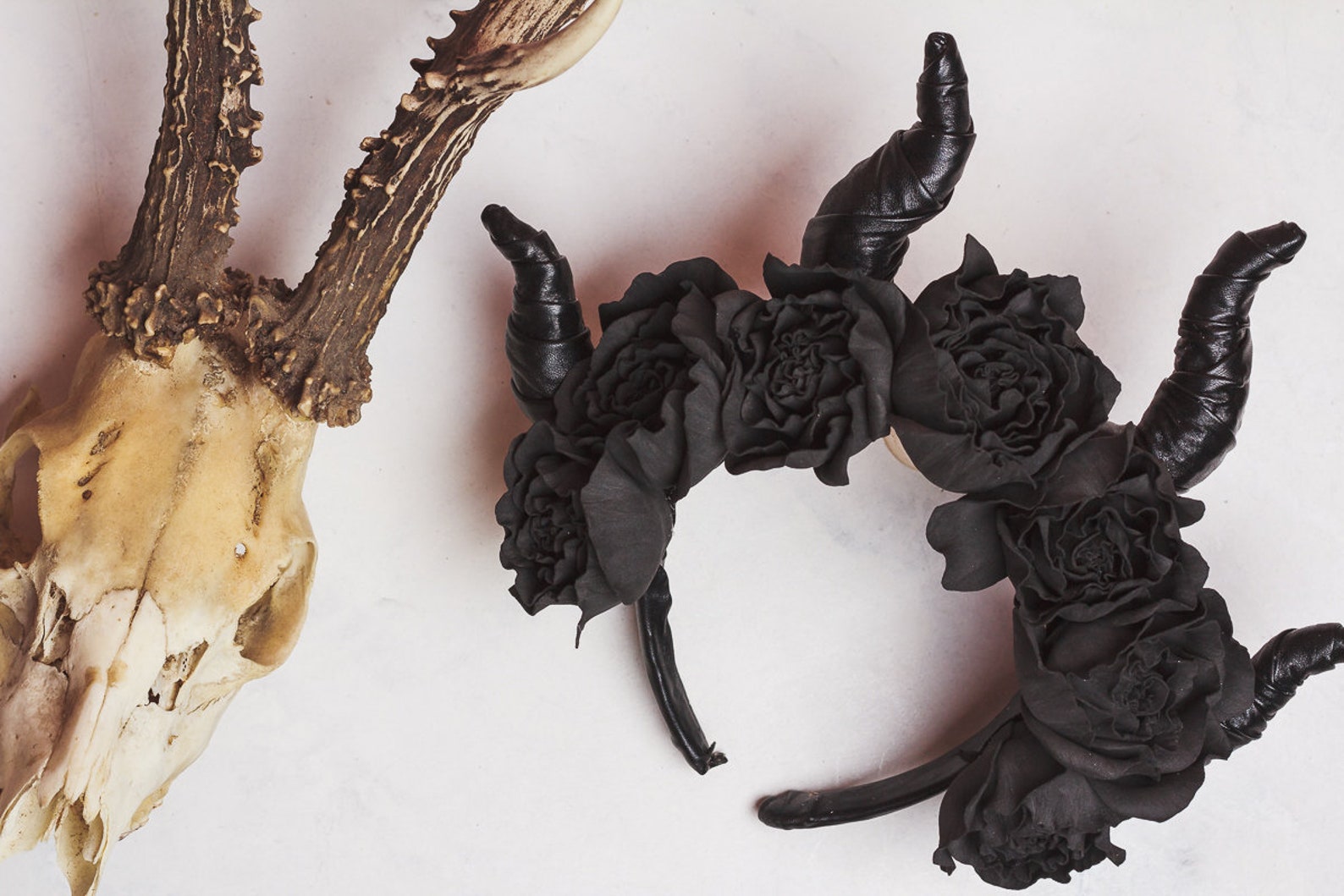 Demon Horns Costume Crown Halloween Devil Headdress Gothic - Etsy