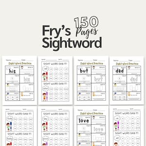 Fry First Hundred Sight Word Kindergarten Worksheet Preschool Sight ...
