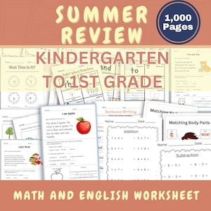 Kindergarten 1st Grade Summer Review Math Practice 1st Grade Summer ...