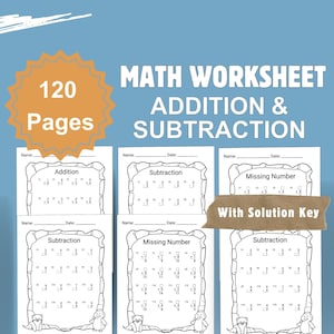 Math Worksheets - Etsy
